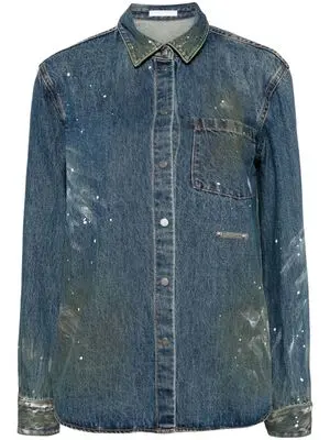 Helmut Lang Painted Denim Shirt - Blue
