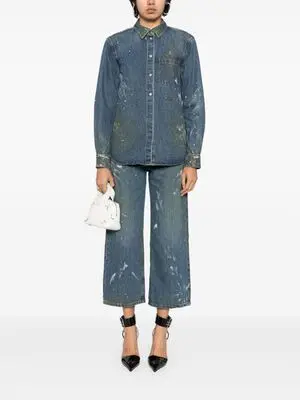 Helmut Lang Painted Denim Shirt - Blue