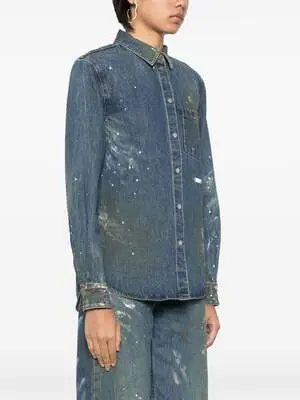 Helmut Lang Painted Denim Shirt - Blue