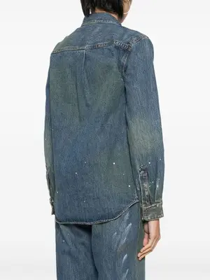 Helmut Lang Painted Denim Shirt - Blue