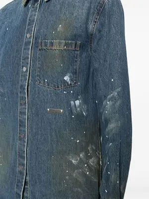 Helmut Lang Painted Denim Shirt - Blue