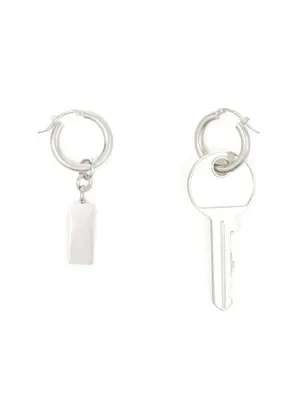 MAISON MARGIELA Tag And Key Pendant Hoop Drop Earrings
