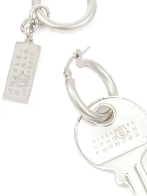 MAISON MARGIELA Tag And Key Pendant Hoop Drop Earrings