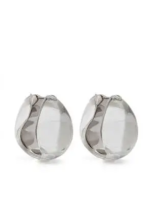 Coperni Logo Hoop Earrings - White