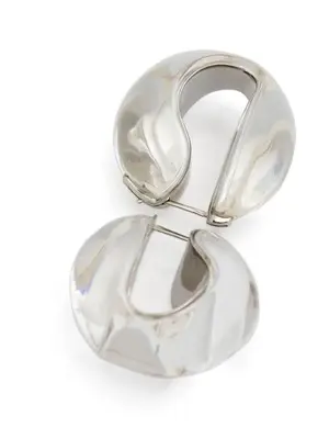 Coperni Logo Hoop Earrings - White