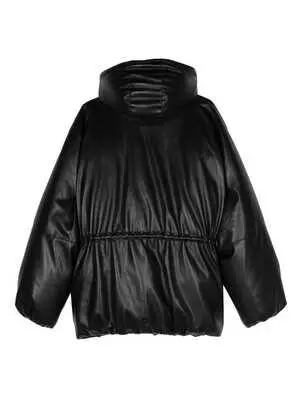 Nanushka Faux-leather Hooded Puffer Coat