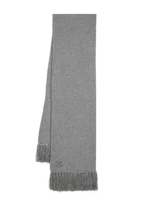 GOLDEN GOOSE Ribbed-knit Wool Scarf - Grey