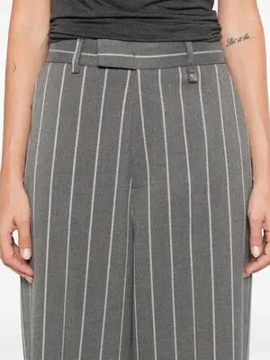 Giuseppe Di Morabito Logo-plaque Striped Trousers - Grey