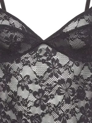 FLEUR DU MAL Le Stretch Lace Wireless Bodysuit