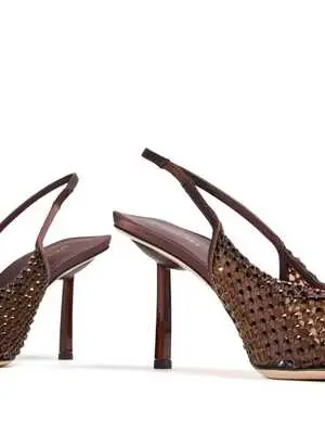 LE SILLA 80mm Gilda Slingback Pumps - Brown