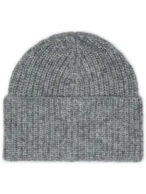 Brunello Cucinelli Ribbed Cashmere Beanie - Grey