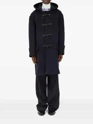 MAISON MARGIELA Hooded Wool Coat - Blue