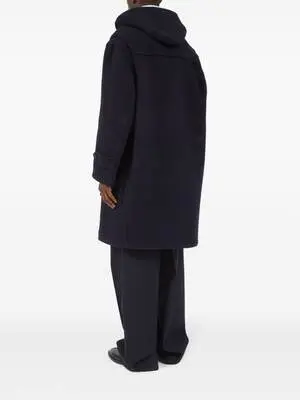 MAISON MARGIELA Hooded Wool Coat - Blue