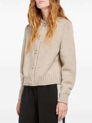 BARRIE Chunky Cashmere Cardigan - Neutrals