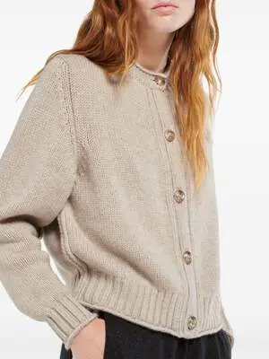 BARRIE Chunky Cashmere Cardigan - Neutrals