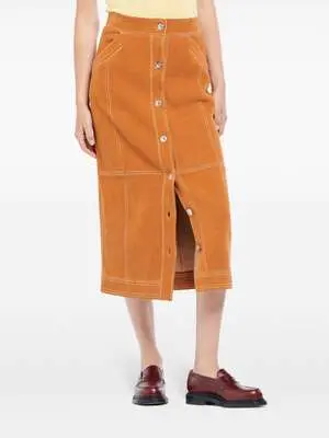 BARRIE High-waisted Midi Skirt - Brown