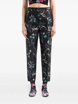 Giorgio Armani Floral-print Calf-length Trousers