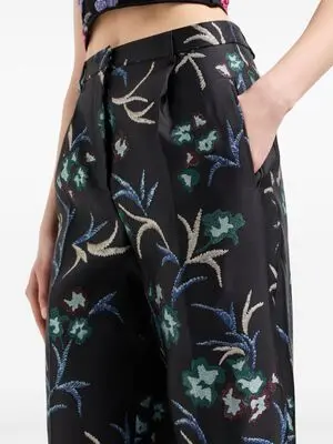Giorgio Armani Floral-print Calf-length Trousers