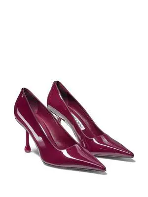 JIMMY CHOO Ixia 80 Patent Leather Pointed Toe Pumps - Red