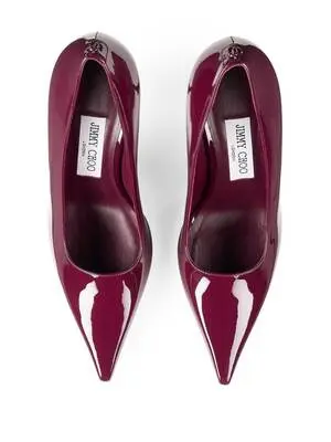 JIMMY CHOO Ixia 80 Patent Leather Pointed Toe Pumps - Red