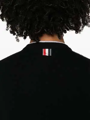 Thom Browne Hector And Rose Embroidered Wool Cardigan