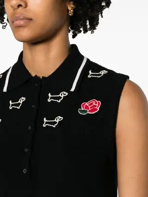 Thom Browne Hector-embroidered Virgin Wool Top