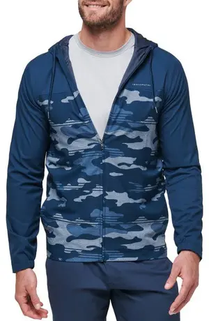 Travis Mathew Camo Zip Hoodie - Blue Nights