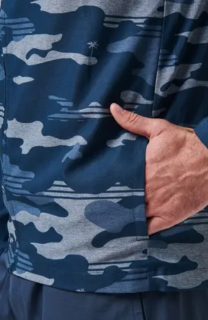 Travis Mathew Camo Zip Hoodie - Blue Nights