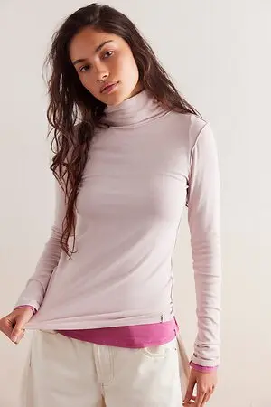 Free People We The Free Good Good Turtleneck Hushed Violet