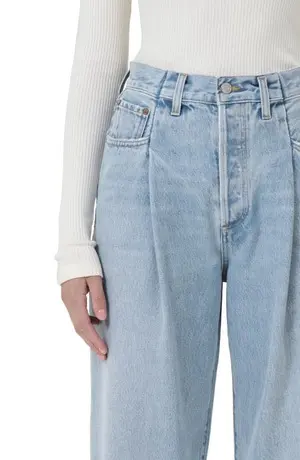 AGOLDE Fold Waistband Wide Leg Jeans