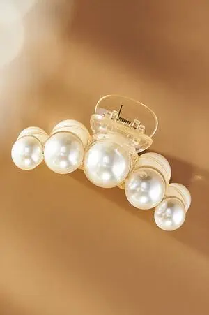 Ettika Set Of Two Claw Clips - Pearl
