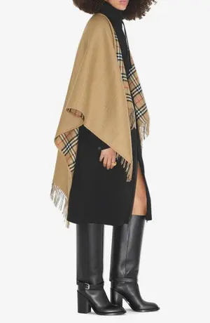 Burberry Vintage Check Wool Cape - Archive Beige