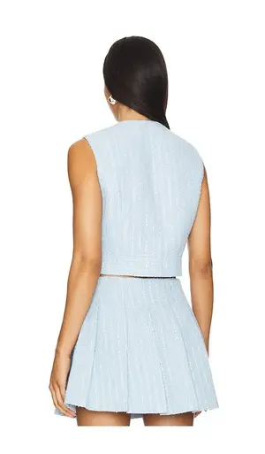 Line & Dot Emmeline Top - Sky Blue