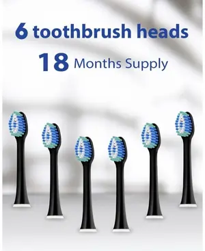 MYSMILE Electric Toothbrush Replacement Heads - Black