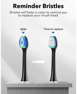 MYSMILE Electric Toothbrush Replacement Heads - Black