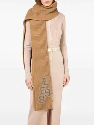 Elisabetta Franchi Appliqué Ribbed Scarf