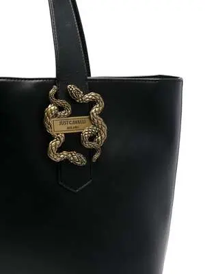 Just Cavalli Snake Appliqué Tote Bag - Black