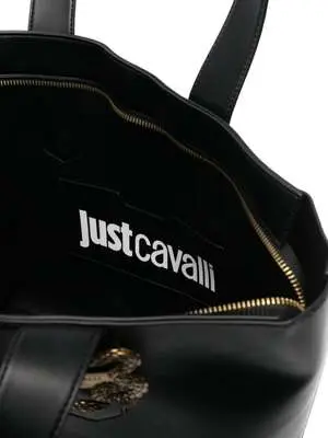 Just Cavalli Snake Appliqué Tote Bag - Black