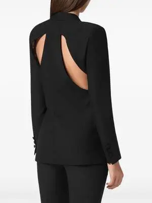 Philipp Plein Logo-plaque Cut-out Blazer - Black