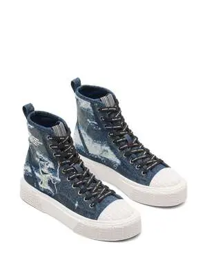 Marc Jacobs Rip And Tear Denim High-top Sneakers