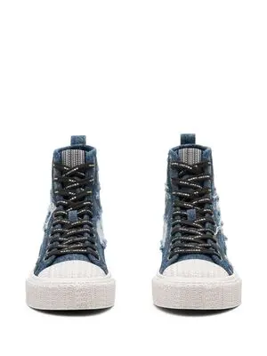 Marc Jacobs Rip And Tear Denim High-top Sneakers