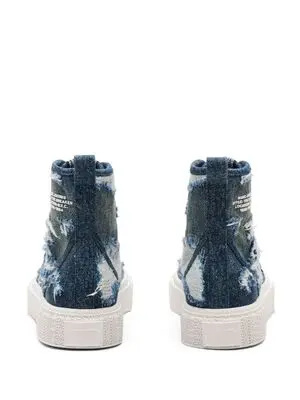 Marc Jacobs Rip And Tear Denim High-top Sneakers