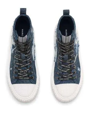 Marc Jacobs Rip And Tear Denim High-top Sneakers