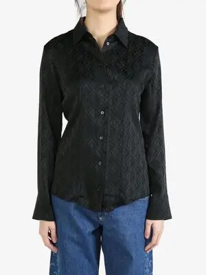 MARINE SERRE Moon Diamant Jacquard Shirt - Black