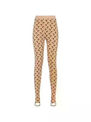 MARINE SERRE Second Skin Jersey Stirrup Leggings - Neutrals