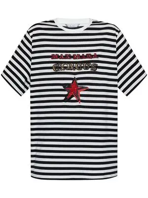 Max Mara Striped Cotton T-shirt - Black