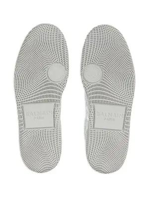Balmain Swan Metallic-leather Sneakers