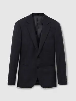 REISS Grace Single-breasted Wool Blend Blazer In Prince Of Wales Check