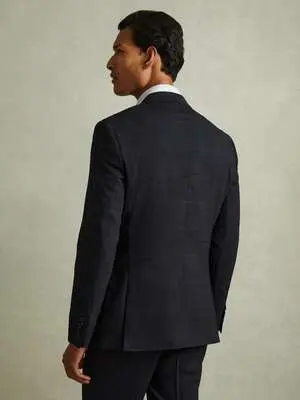 REISS Grace Single-breasted Wool Blend Blazer In Prince Of Wales Check