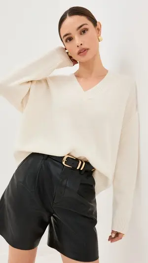 ANINE BING Lee Cashmere Sweater - Ivory
